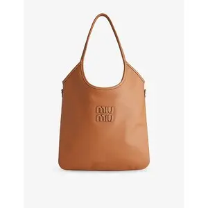 Miu Miu Ivy Leather Shoulder Bag - Cognac