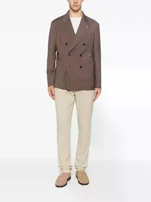 MANUEL RITZ Double-breasted Jacket - Brown