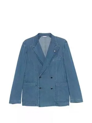 MANUEL RITZ Double-breasted Denim Jacket - Blue
