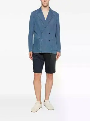 MANUEL RITZ Double-breasted Denim Jacket - Blue