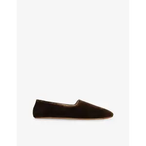 THE ROW Ponti Velvet Slippers - Brown