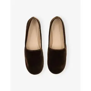 THE ROW Ponti Velvet Slippers - Brown