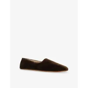 THE ROW Ponti Velvet Slippers - Brown