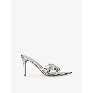 GIANVITO ROSSI Flavia 85 Leather Heeled Sandals - Silver