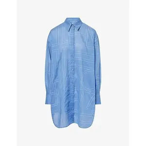 TOTEME Monogram-print Cotton-blend Shirt