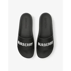 Burberry Furley Rubber Slides - Black
