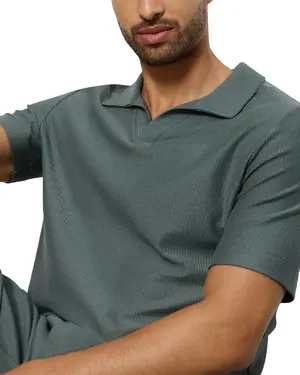 Hanro Travelwear Cotton Short Sleeve Collared Shirt - Studio Grey