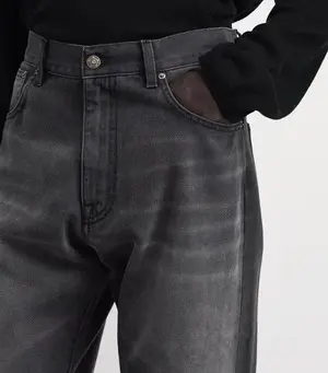 424 Loose Wide-leg Jeans - Black