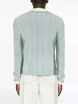 Casablanca Ribbed-knit Logo-patch Polo Shirt