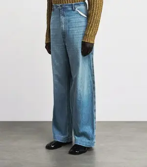 MAISON MARGIELA Distressed Wide-leg Jeans - Blue