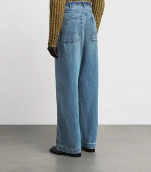 MAISON MARGIELA Distressed Wide-leg Jeans - Blue