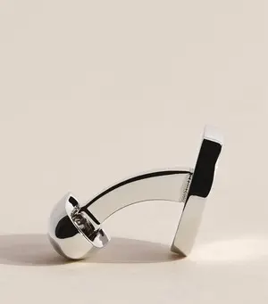 BABETTE WASSERMAN LONDON Rhodium-plated Halfpenny Cufflinks