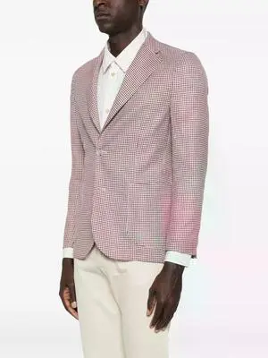BARBA NAPOLI Houndstooth-pattern Blazer - Red