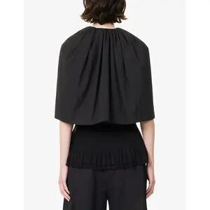 ASHLYN Gathered Cotton-blend Cape