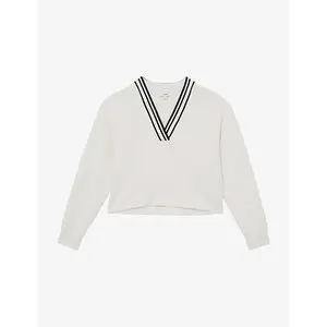 REISS Verity V-neck Jersey Sweatshirt