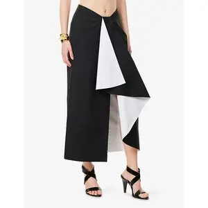 Givenchy Draped Wool Midi Skirt