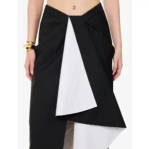 Givenchy Draped Wool Midi Skirt