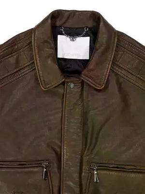 Rabanne Quilted-shoulder Leather Jacket