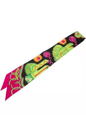 Hermès 2000-2025 Epaulettes De Gala Silk Twilly Scarf Scarves - Black