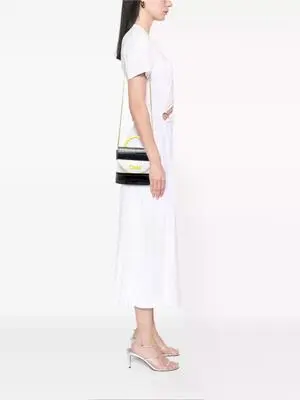 Chloé 2019 Tricolor Croc Embossed Aby Lock Satchel