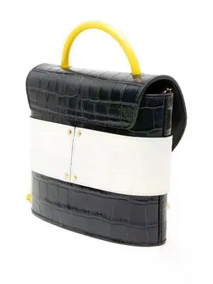 Chloé 2019 Tricolor Croc Embossed Aby Lock Satchel