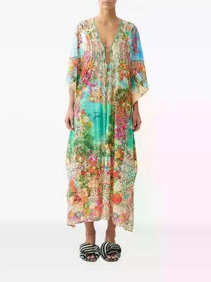 Camilla Ring-detail V-neck Kaftan
