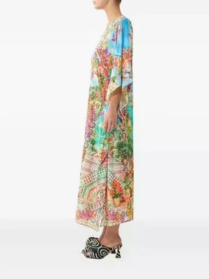 Camilla Ring-detail V-neck Kaftan