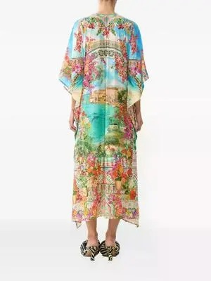 Camilla Ring-detail V-neck Kaftan
