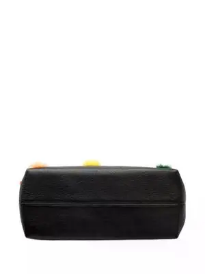 Fendi Medium Leather Pompom The Way Satchel - Black