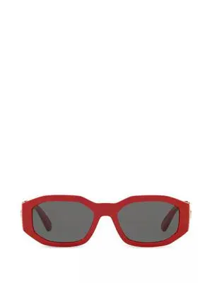 Versace Logo-plaque Octagon Sunglasses - Red