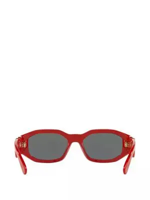 Versace Logo-plaque Octagon Sunglasses - Red
