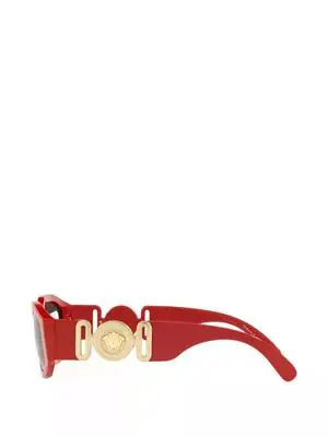 Versace Logo-plaque Octagon Sunglasses - Red