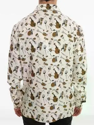 Dolce & Gabbana Musical-instrument-print Silk Shirt