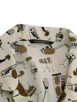 Dolce & Gabbana Musical-instrument-print Silk Shirt