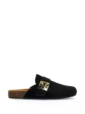 Tory Burch T-monogram Buckle Mules - Black
