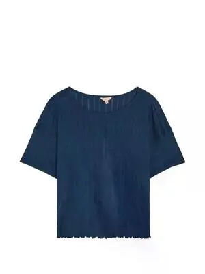 Eberjey Pointelle-knit Lettuce-trim T-shirt