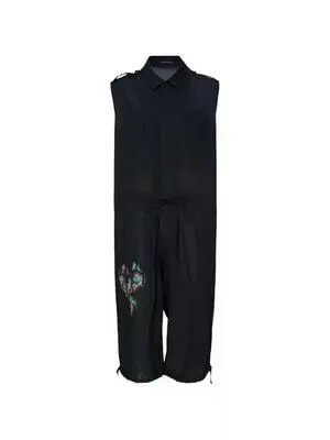 Yohji Yamamoto Graphic-print Sleeveless Jumpsuit - Black