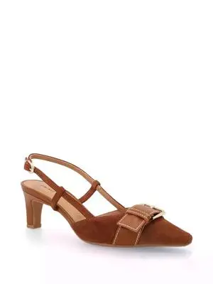 FRAU Suede Slingback Pumps - Brown