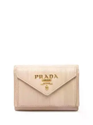 Prada 2010-2026 Vitello Move Trifold Wallet Small Wallets - Neutrals