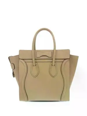 Celine 2020 Micro Drummed Calfskin Luggage Tote - Neutrals