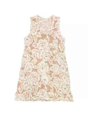 Comme Des Garçons Floral Lace Sleeveless T-shirt - Neutrals