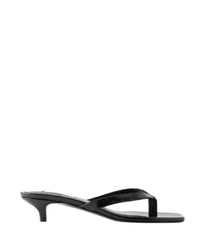 TOTEME Croc-effect Leather Thong Sandals - Black