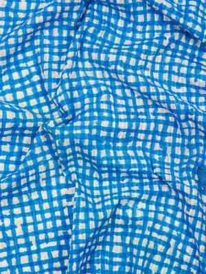 Paul Smith Fish Check-pattern Cotton Scarf