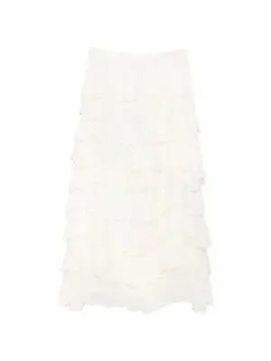 MONOCHROME Mlmtritone Ruffled Tiered Midi Skirt