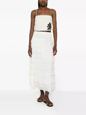 MONOCHROME Mlmtritone Ruffled Tiered Midi Skirt