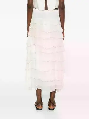 MONOCHROME Mlmtritone Ruffled Tiered Midi Skirt