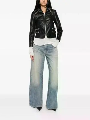R13 Lou Stud-embellished Leather Jacket