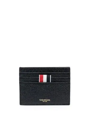 Thom Browne Leather Credit Card Case - Black
