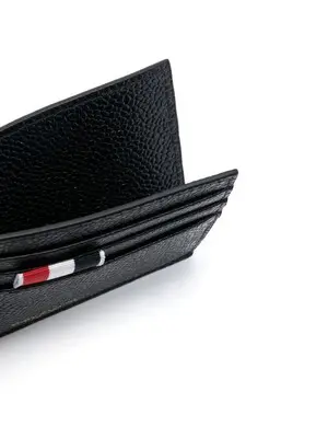 Thom Browne Leather Credit Card Case - Black