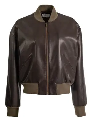 THE ROW Morisel Leather Jacket - Brown